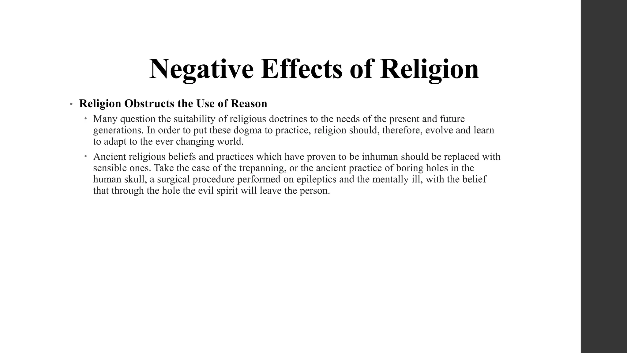 Positive and negative effects of religion | PPTX