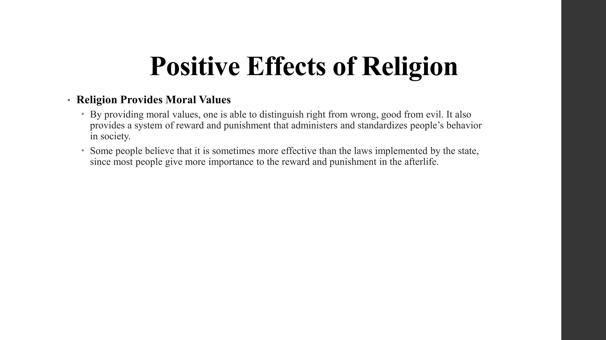 Positive and negative effects of religion | PPTX