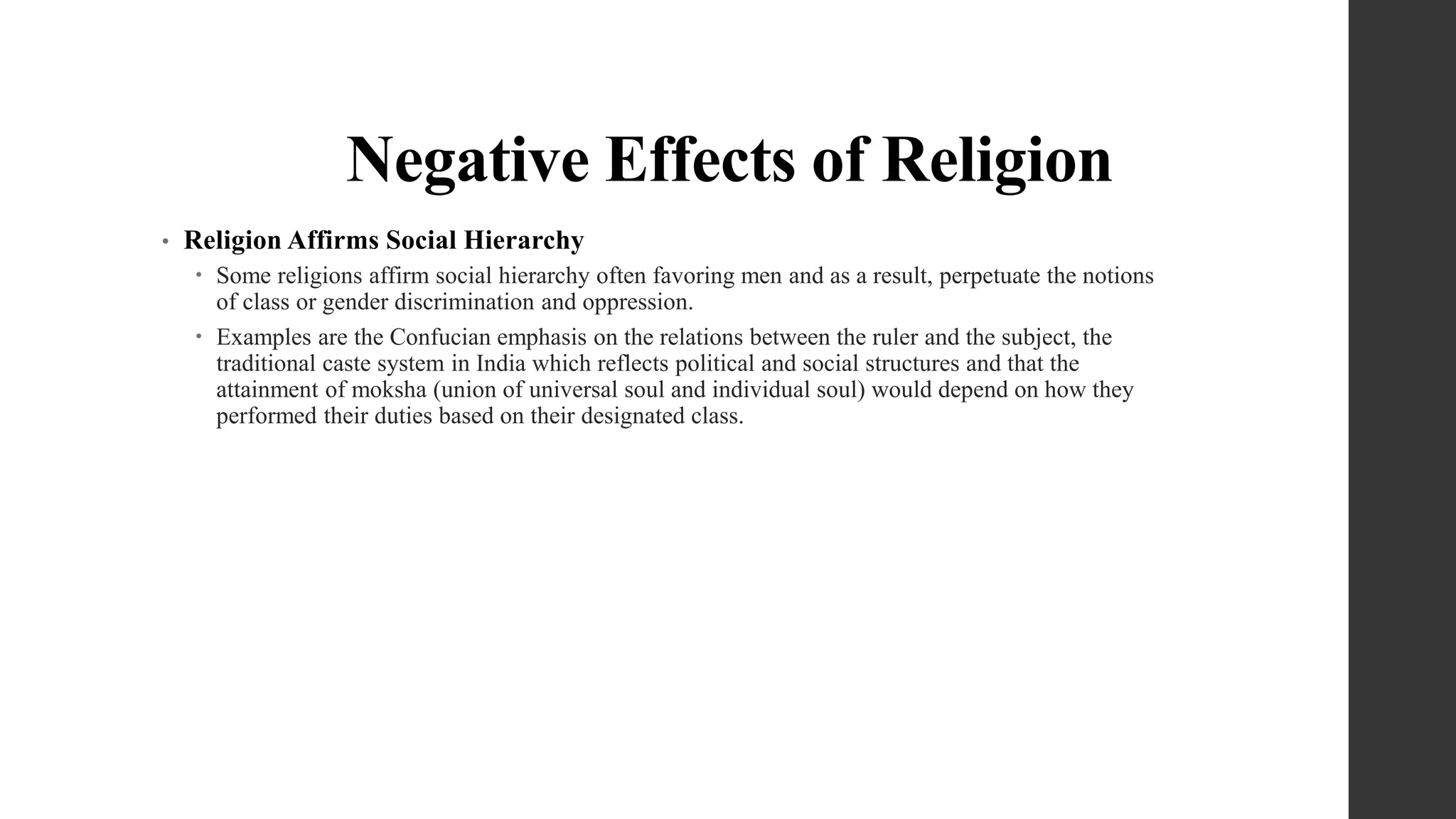 Positive and negative effects of religion | PPTX