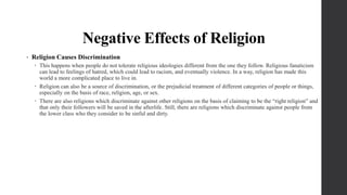 Positive and negative effects of religion | PPTX