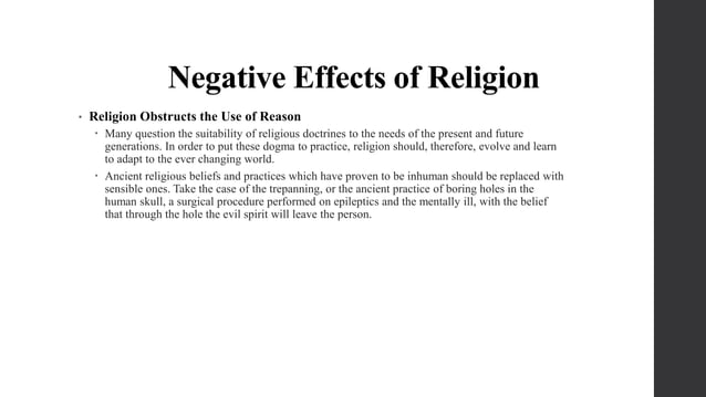 Positive and negative effects of religion | PPTX | Spirituality ...