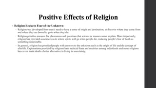 Positive and negative effects of religion | PPTX