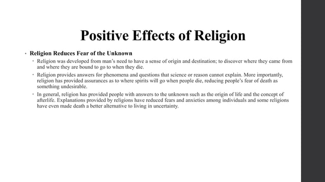 Positive and negative effects of religion | PPTX | Spirituality ...