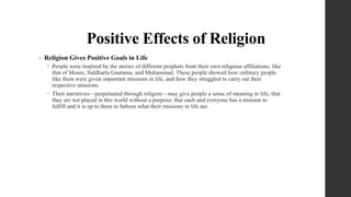 Positive and negative effects of religion | PPTX
