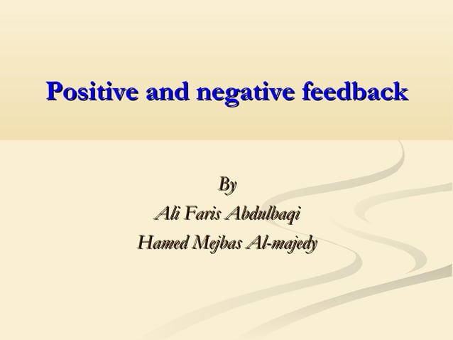 Positive and negative feedback | PPT | Blood Disorders | Diseases and ...