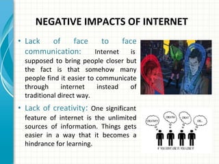 Positive and negative impacts of internet | PDF