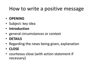 positive and negative messages.ppt bussiness communication | PPT