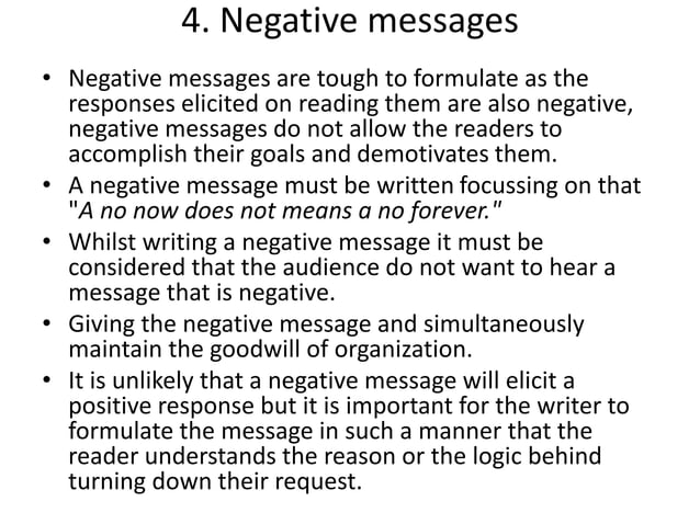 positive and negative messages.ppt bussiness communication | PPT ...