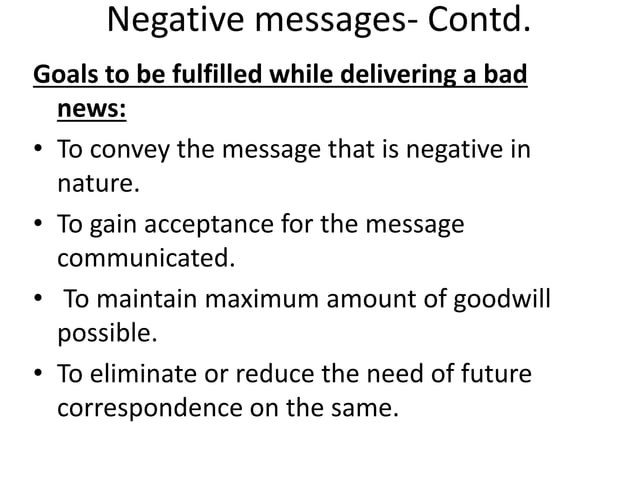 positive and negative messages.ppt bussiness communication | PPT | Business | Business and Finance