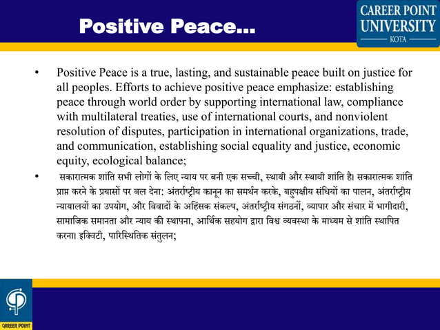 Positive and negative peace | PPTX
