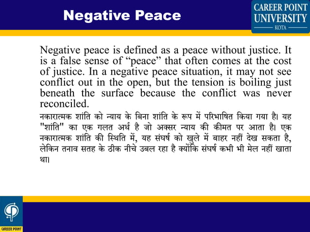 Positive and negative peace | PPTX