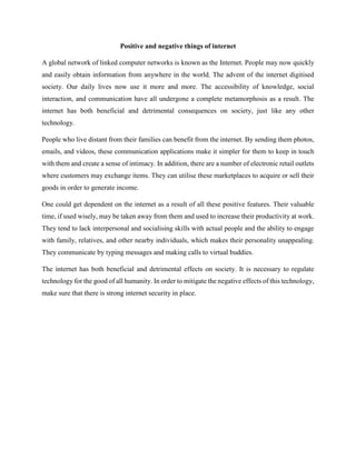 Positive and negative things of internet.docx