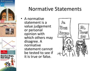 Positive and normative statements ptn | PPT