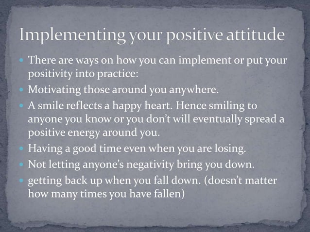 The Power of positive Attitude | PPTX