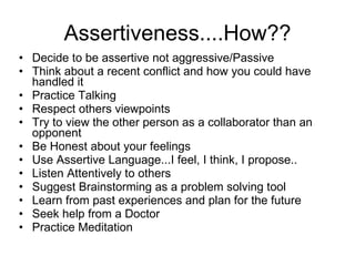 Positive Attitude Assertiveness And Influencing | PPT | Parenting ...