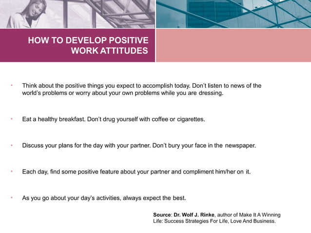 Positive Attitude in the Workplace | PPTX