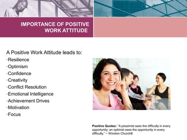 Positive Attitude in the Workplace | PPTX