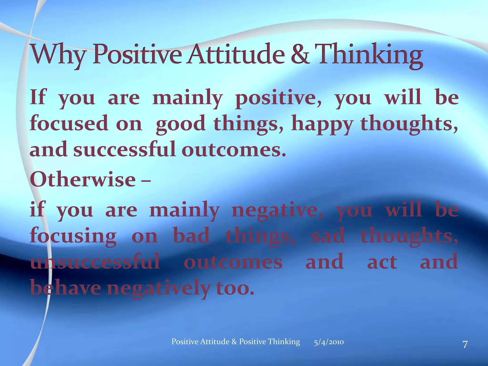 Positive attitude ppt | PDF