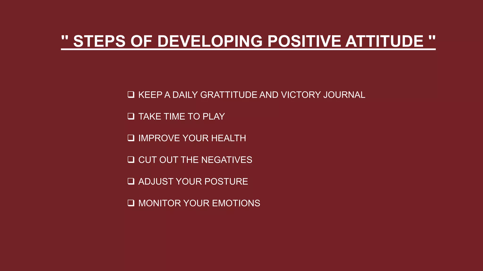 Positive attitude soft skill development | PPTX