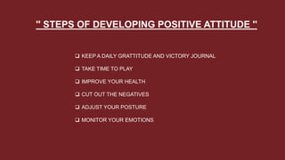 Positive attitude soft skill development | PPTX | Mental Health ...