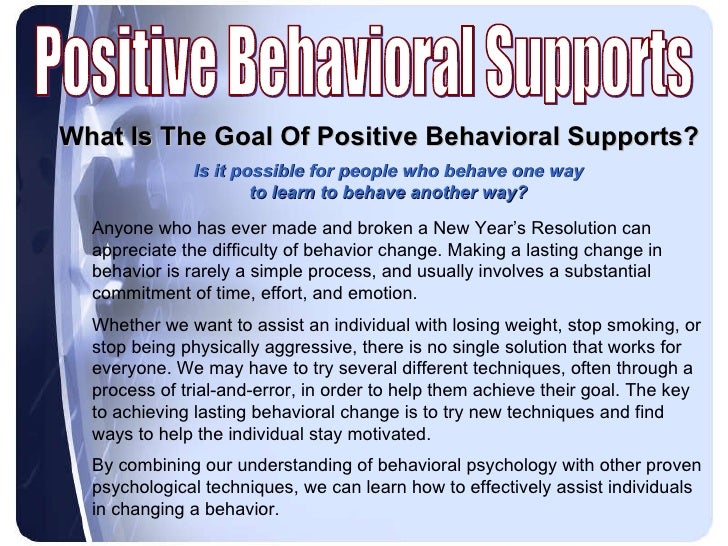 Positive Behavioral Supports