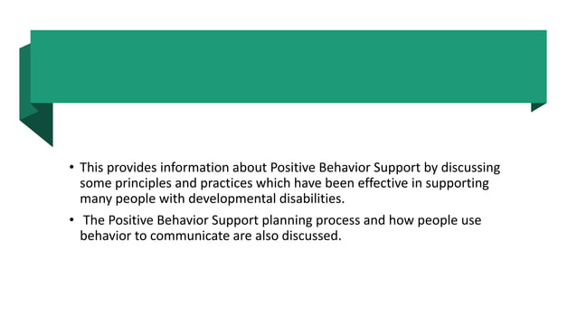 Positive behavior support | PPTX