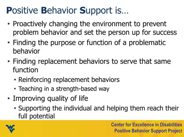 Positive behavior support overview | PPTX | Mental Health | Diseases ...