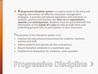 Positive behavioural supports & progressive discipline guide | PPT