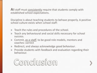 Positive behavioural supports & progressive discipline guide | PPT