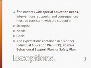 Positive behavioural supports & progressive discipline guide | PPT