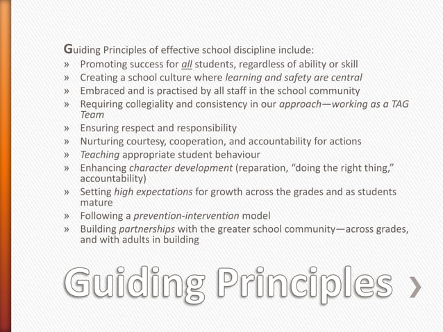 Positive behavioural supports & progressive discipline guide | PPT