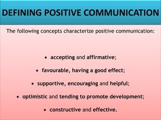 Positive Communication for Management_Principles and Techniques | PDF