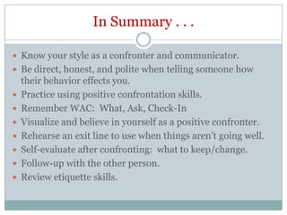 Positive confrontation | PPT