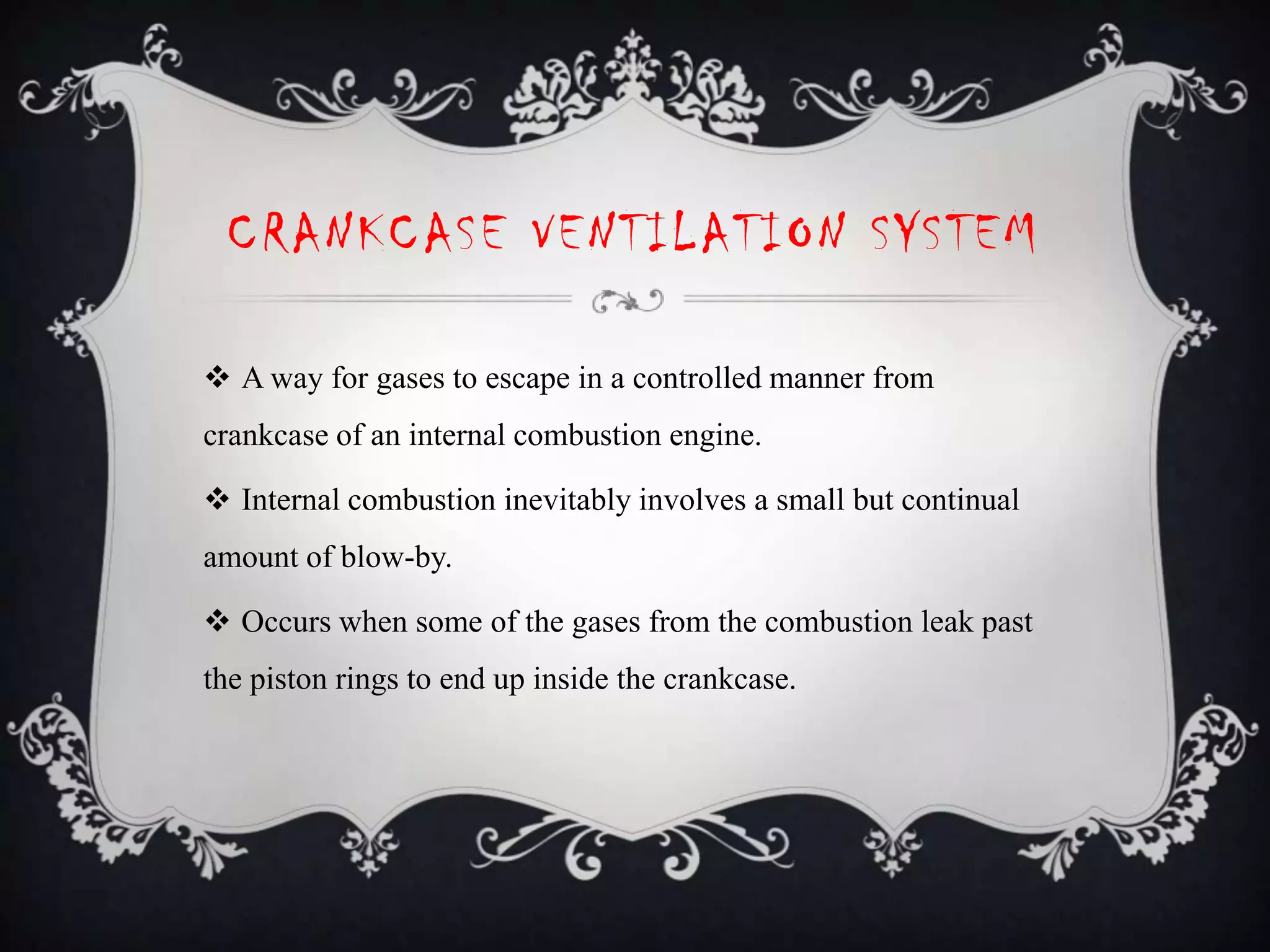 Positive crankcase ventilation | PPTX