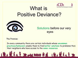 Positive deviance connecting youth with society conference | PPT