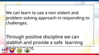 POSITIVE DISCIPLINE this is about how to discipline learners inside tha ...