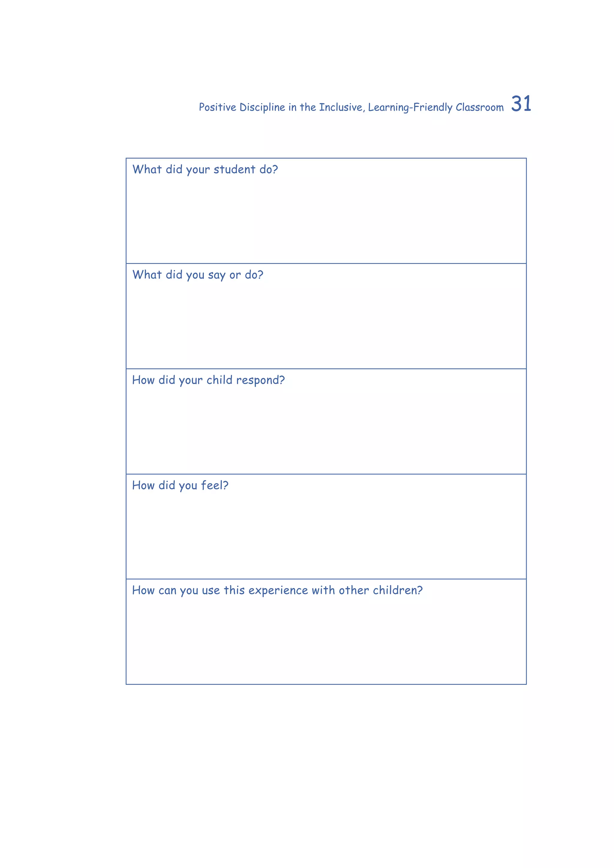 Positive discipline guide for teachers | PDF