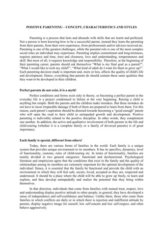 Positive discipline and positive parenting | PDF
