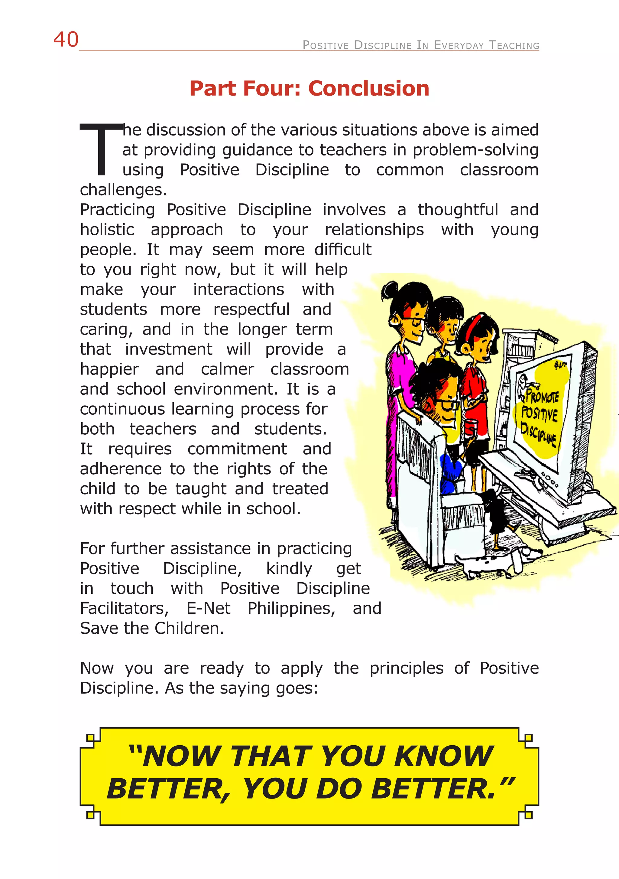 Positive discipline in everyday teaching a primer for filipino teachers ...