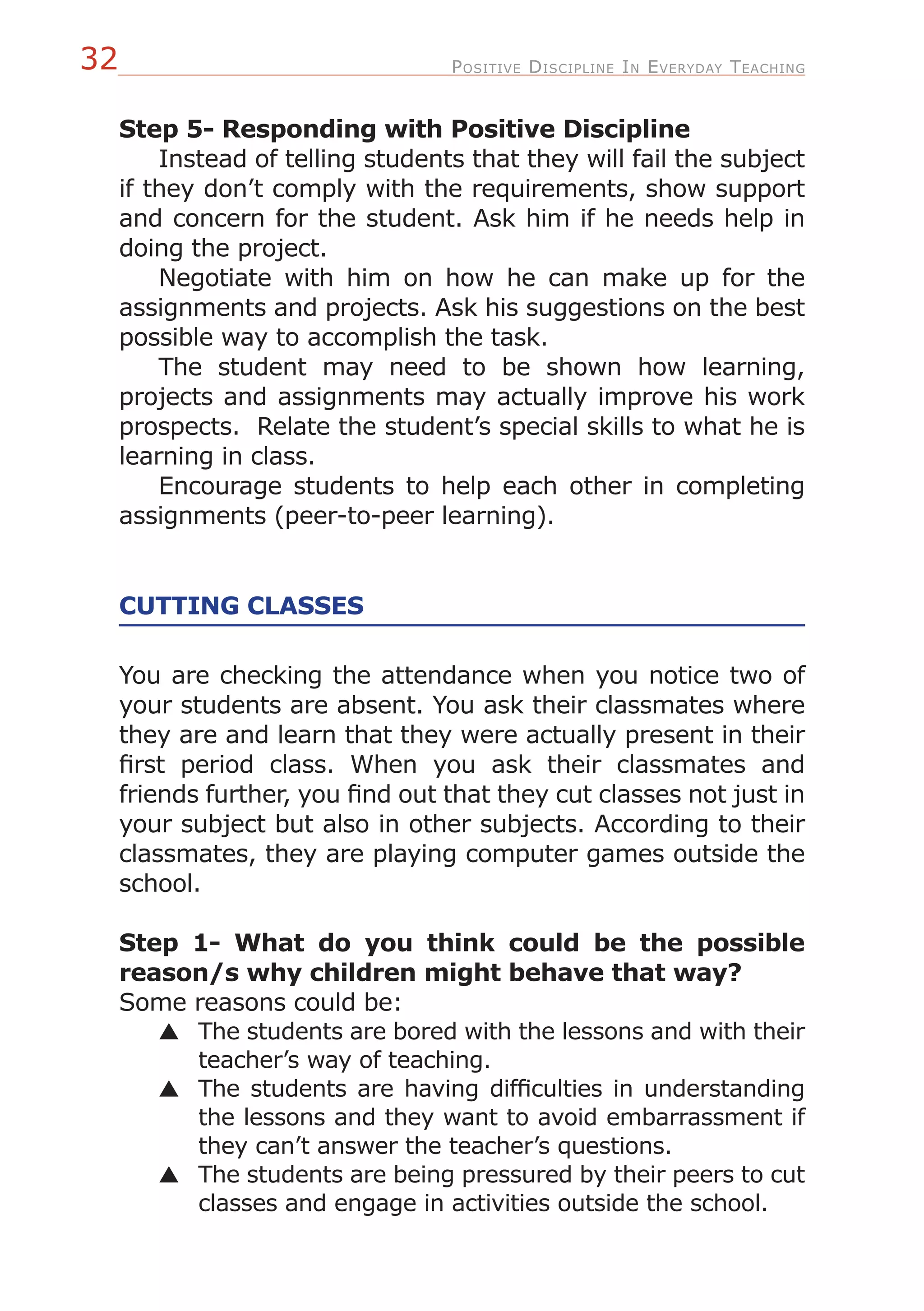 Positive discipline in everyday teaching a primer for filipino teachers ...