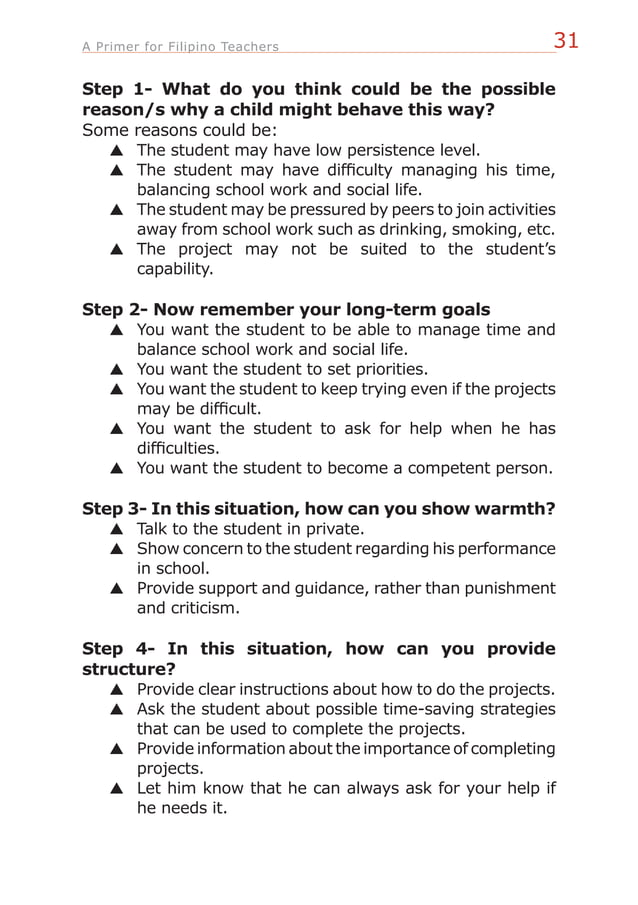 Positive discipline in everyday teaching a primer for filipino teachers ...