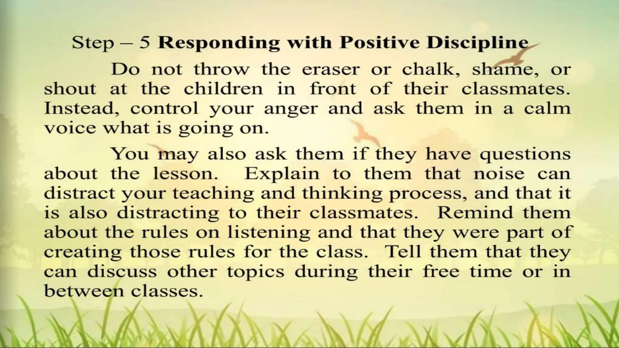 POSITIVE DISCIPLINE INSIDE THE CLASSROOM.pptx
