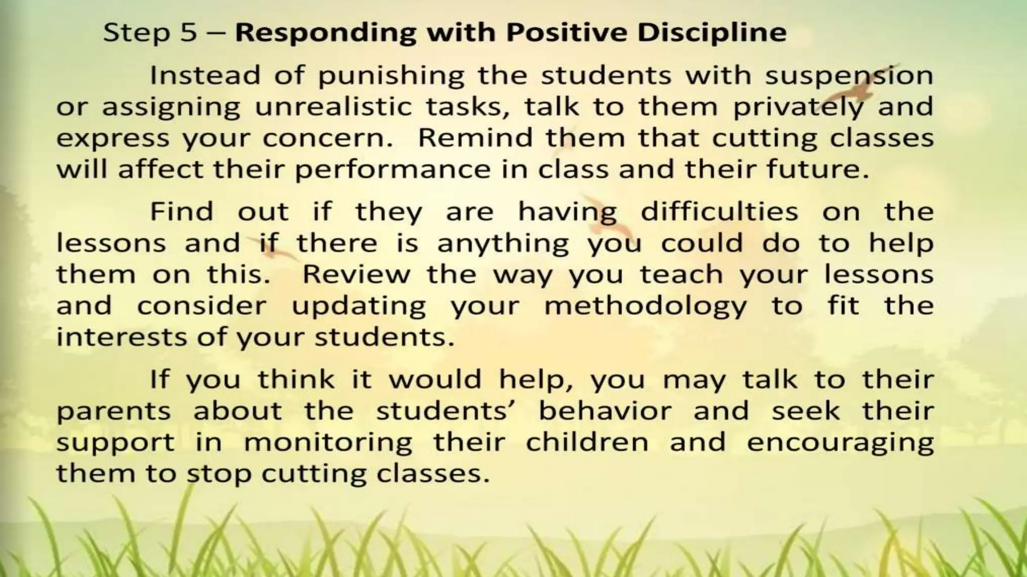 POSITIVE DISCIPLINE INSIDE THE CLASSROOM.pptx
