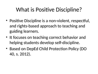 Positive Discipline Presentation of DEPED | PPTX