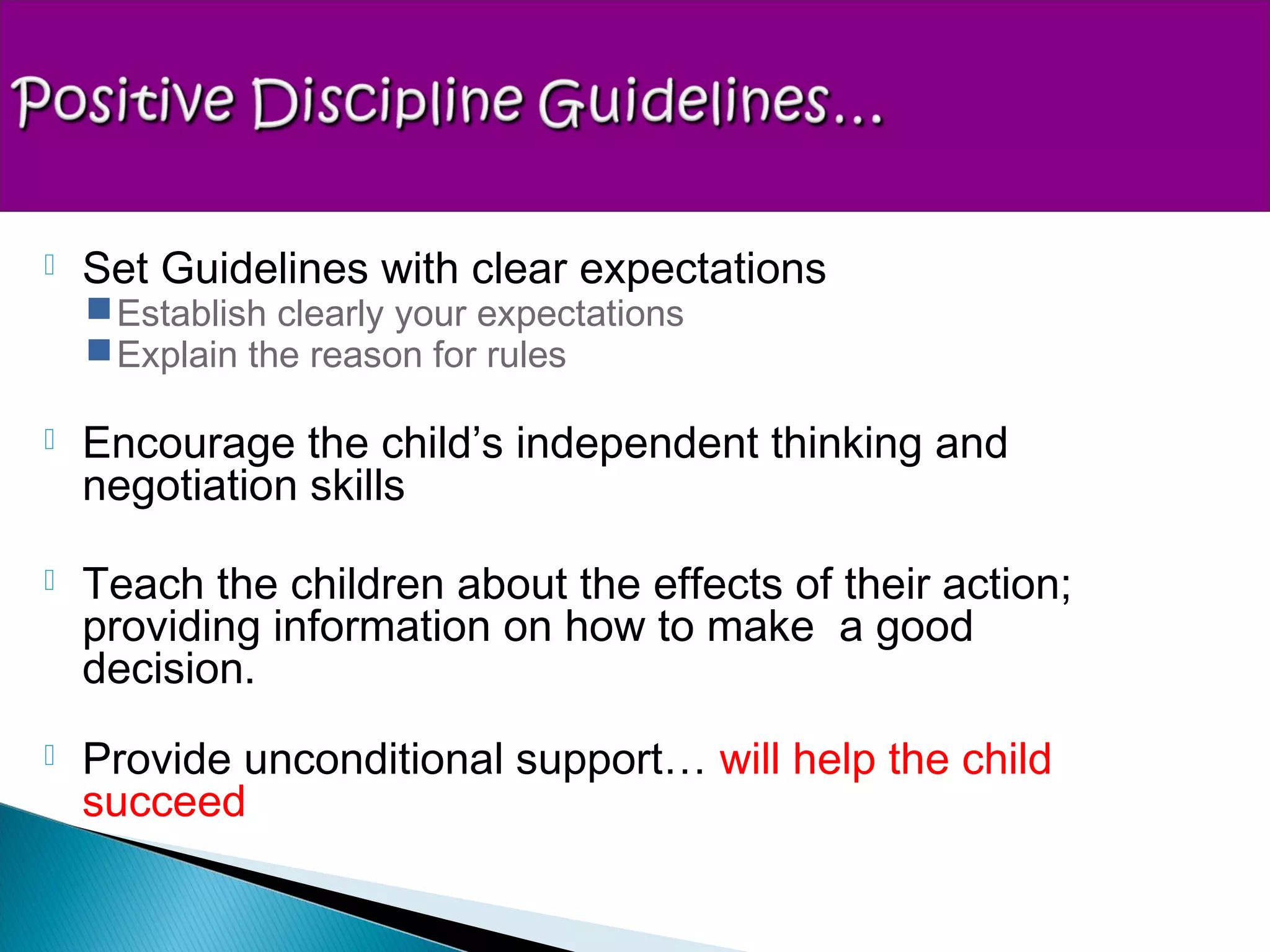 Positive Approach to Child Discipline and the School | PPT