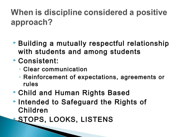 Positive Approach to Child Discipline and the School | PPT | Parenting ...