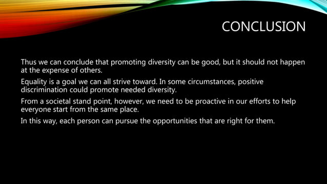 Positive discrimination ppt | PPTX