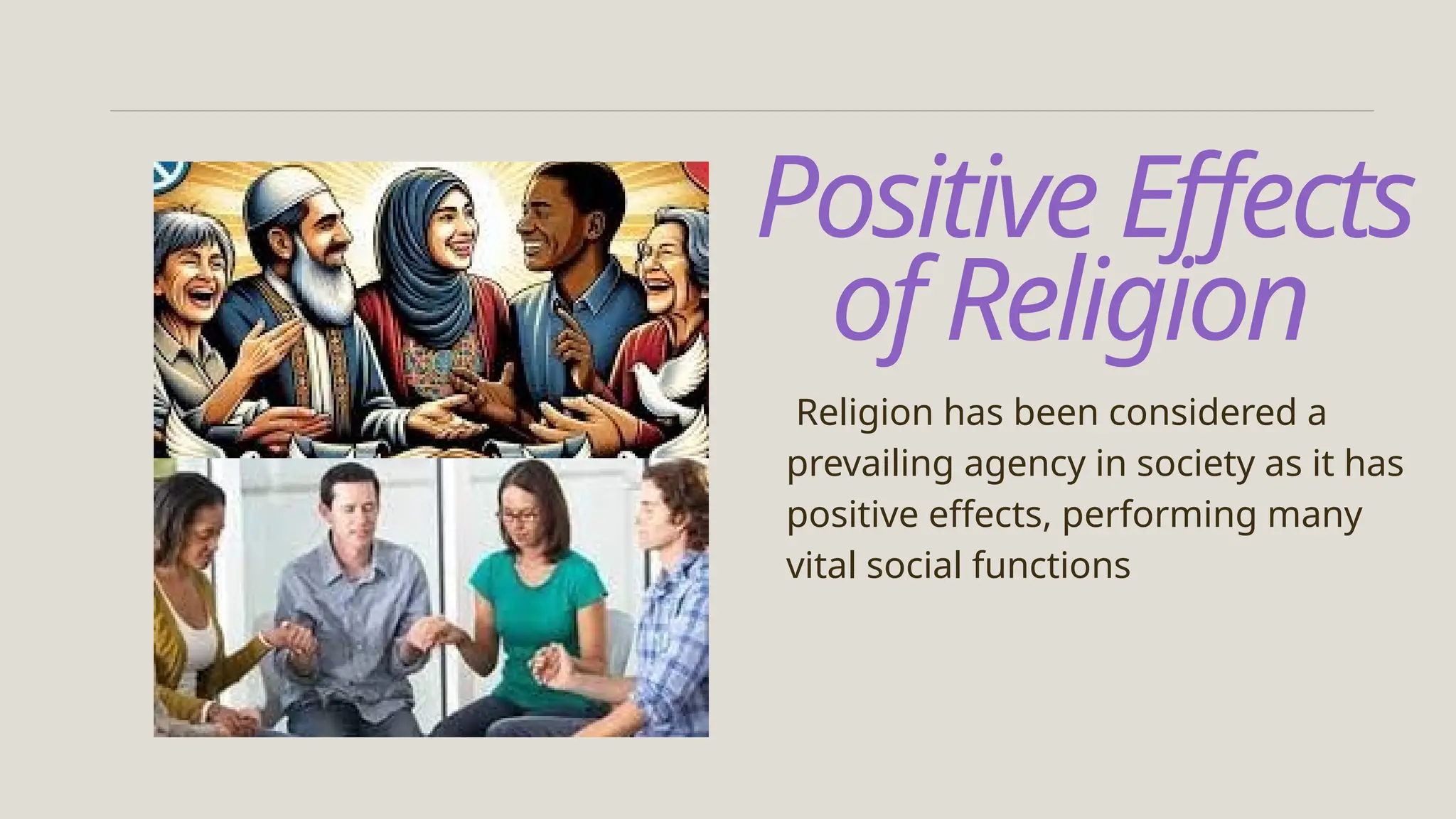 POSITIVE EFFECTS OF RELIGION power point presentation | PPTX