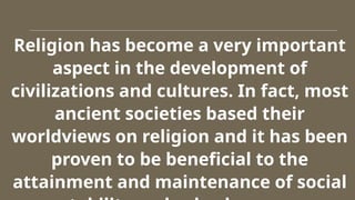 POSITIVE EFFECTS OF RELIGION power point presentation | PPTX