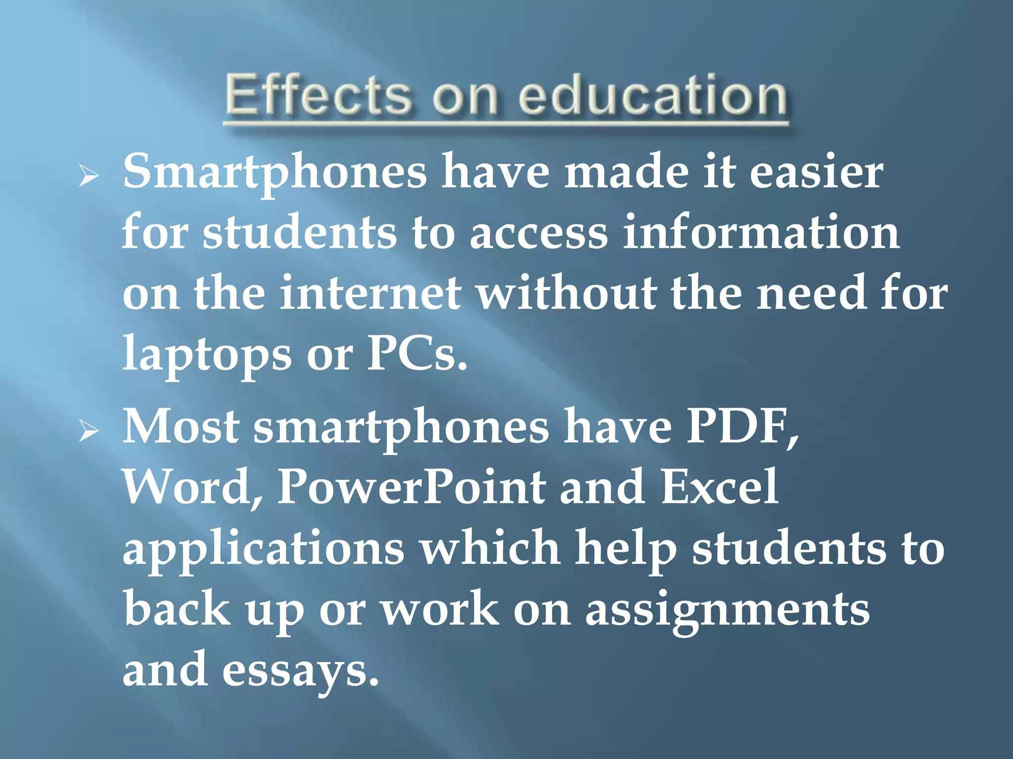 Positive effects of smartphones | PPTX